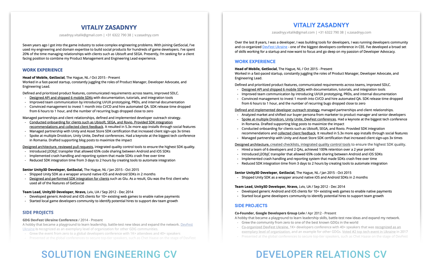 CV and online profile | Work for FANG